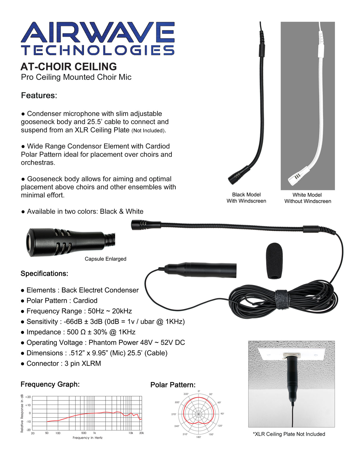 Hanging Cardioid Choir Microphone – Airwave Technologies